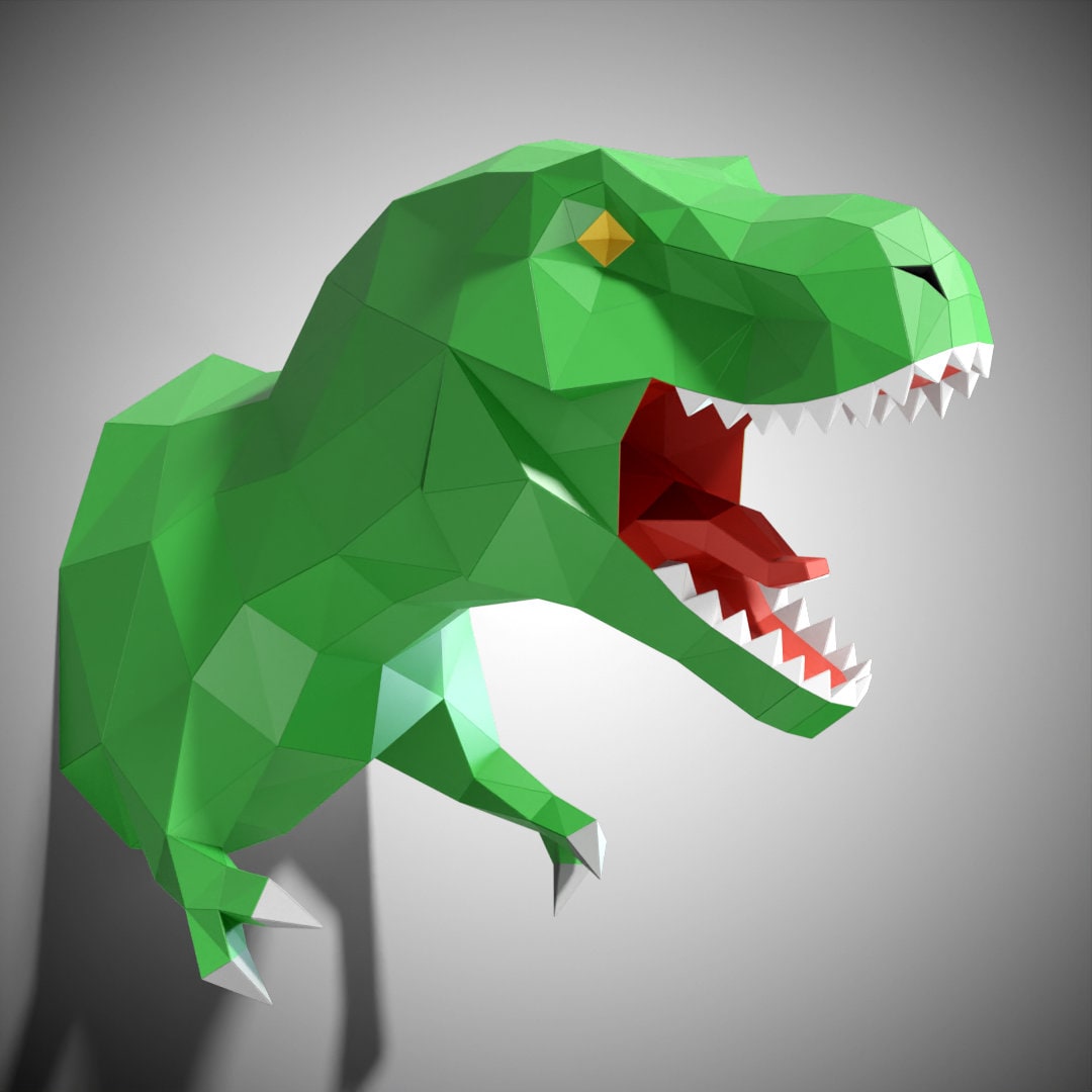T-rex Trophy Paper Model, 3D Papercraft Tempalte, PDF File,instant ...