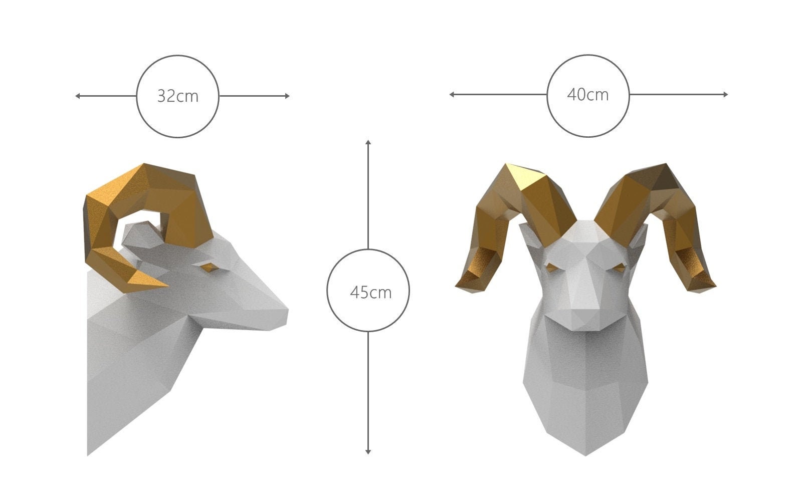 Ram Paper Sculptureprintable PDF Templatehandmade Animal | Etsy