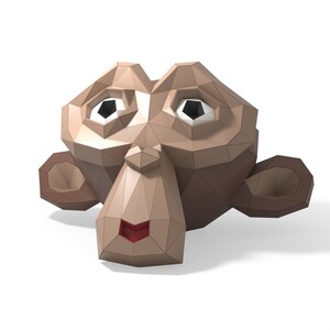 Suzanne Monkey Paper Sculpture,printable PDF Template,handmade Blender ...