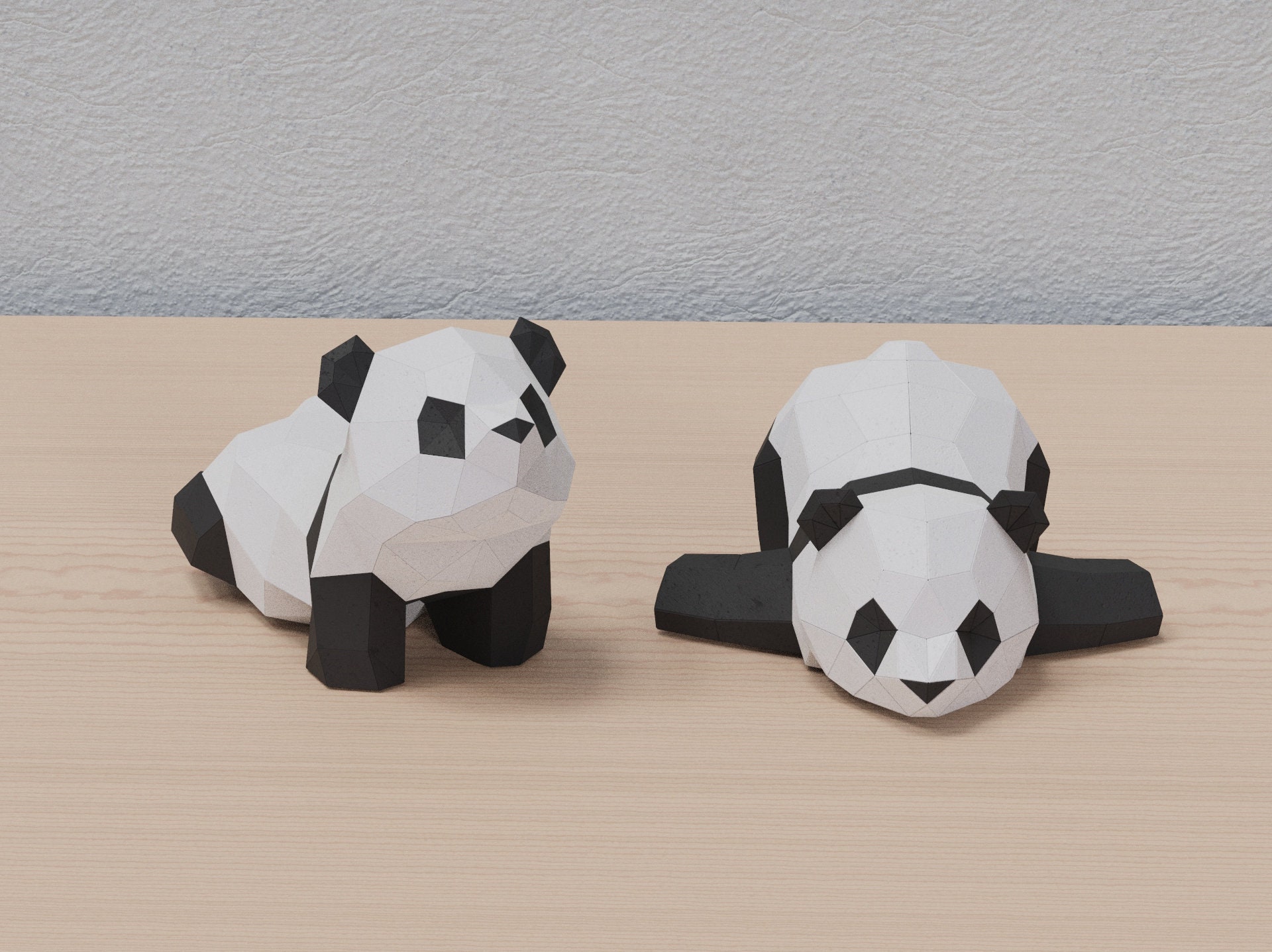 Two Cute Pandas Paper Sculptureprintable PDF - Etsy UK