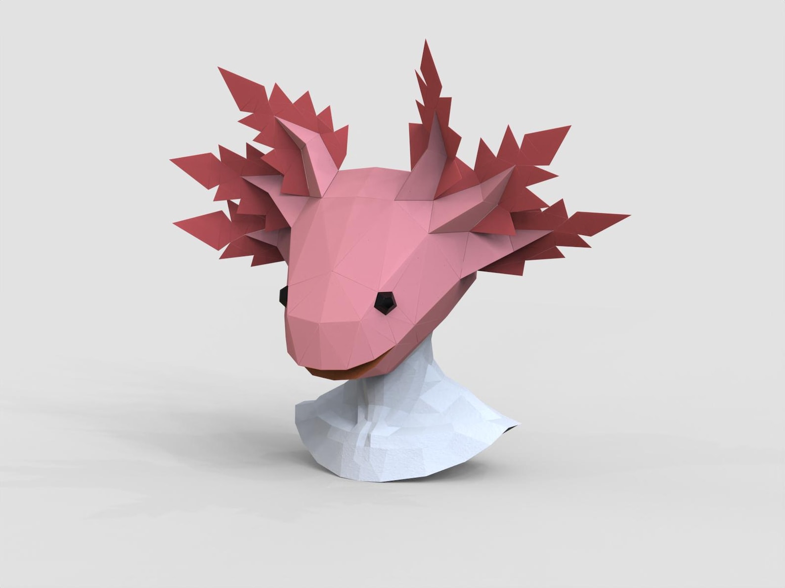 Escultura De Papel De Máscara De Ajolote Plantilla Pdf Imprimible