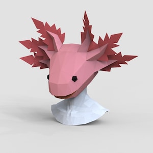 Axolotl Mask Paper Sculpture,printable PDF Template,handmade Animal ...