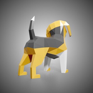 Beagle Paper Sculpture,printable PDF Template,handmade Terriers Dog ...