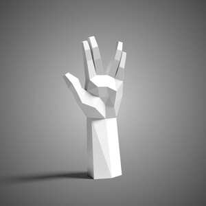 Hand Pose 3 Paper Sculpture,printable PDF Template,handmade Table Wall ...