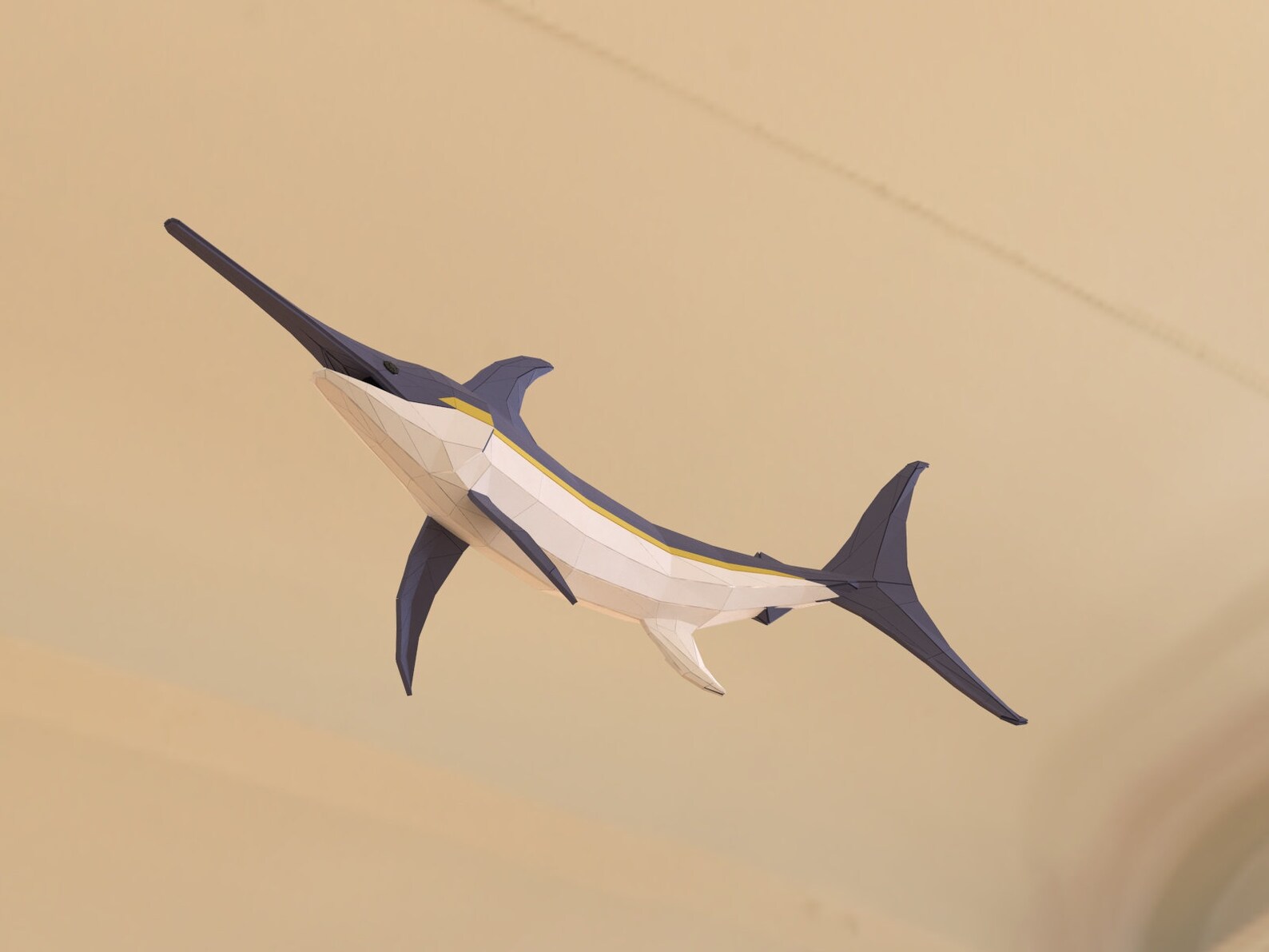 Swordfish Paper Sculpture,printable PDF Template,handmade Sea Animal ...