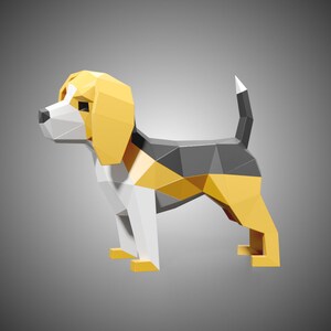 Beagle Paper Sculpture,printable PDF Template,handmade Terriers Dog ...