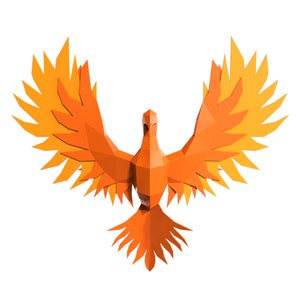 Phoenix Paper Sculpture,printable PDF Template,handmade Fantastic ...