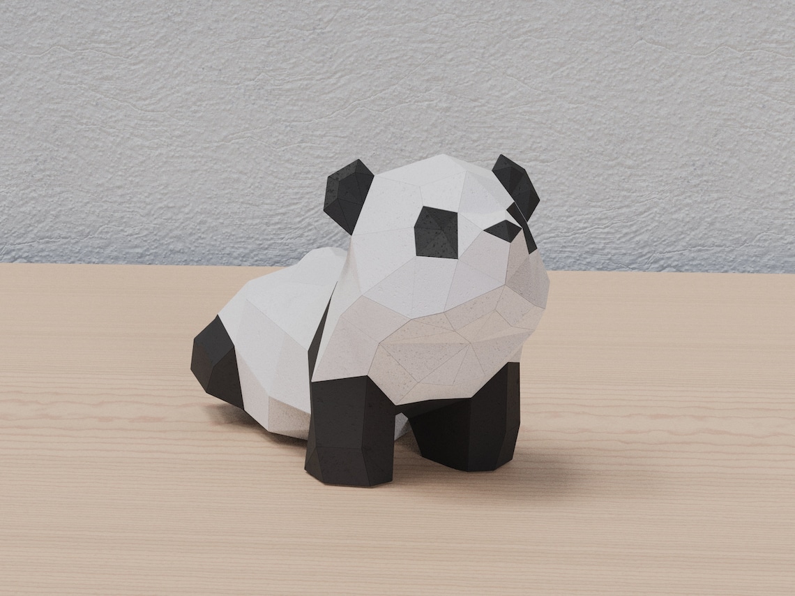 Two Cute Pandas Paper Sculptureprintable PDF - Etsy UK