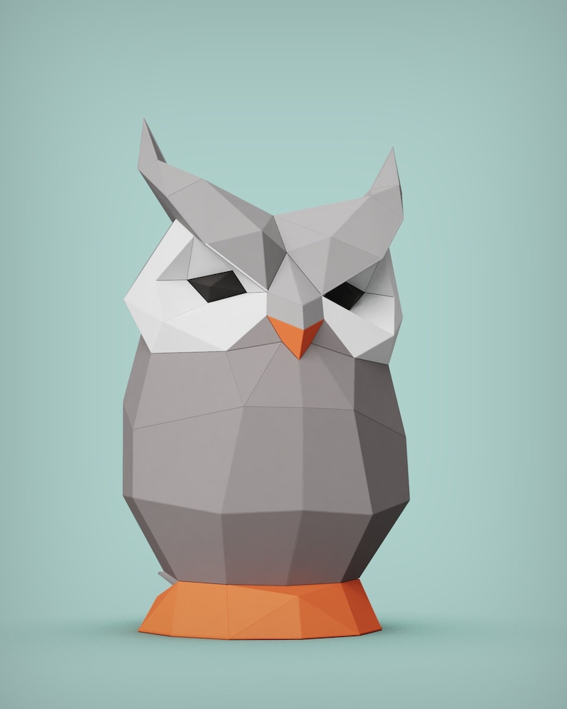 Owl Paper Sculptureprintable PDF Templatehandmade Wild - Etsy