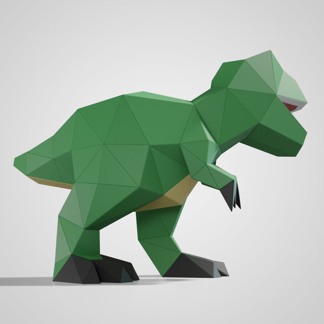 Cute T-rex Paper Model 3D Papercraft Tempalte PDF - Etsy Canada