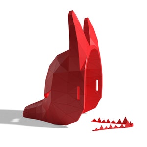 Kitsune Fox Mask Paper Sculpture,printable PDF Template,handmade Mask ...