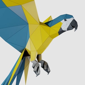 Parrot Paper Sculpture,printable PDF Template,handmade Wild Animal ...