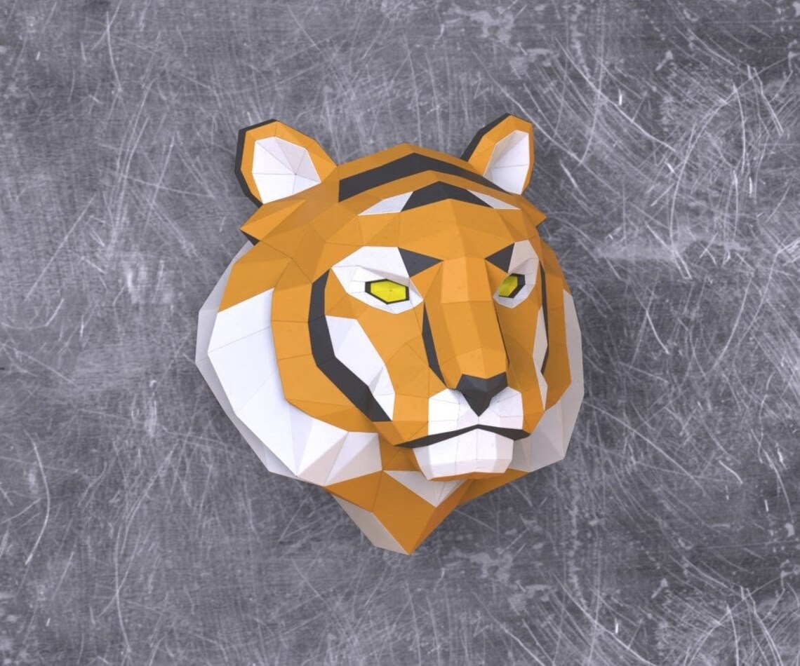 Tiger Head Paper Sculptureprintable PDF Templatehandmade | Etsy