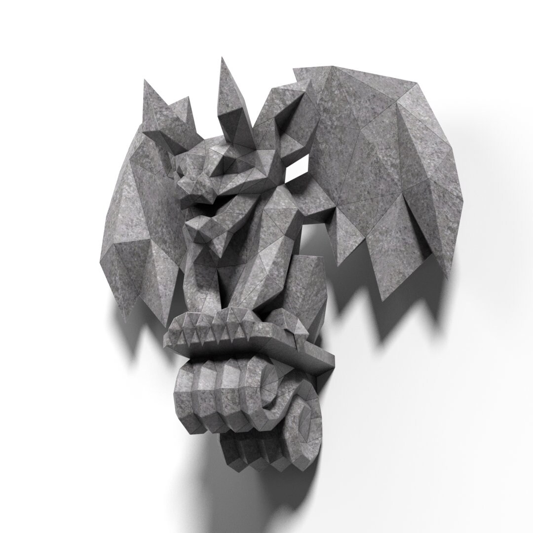 Gargoyle Paper Sculpture,printable PDF Template,handmade Fantastic Models Papercraft,3d Puzzle ...