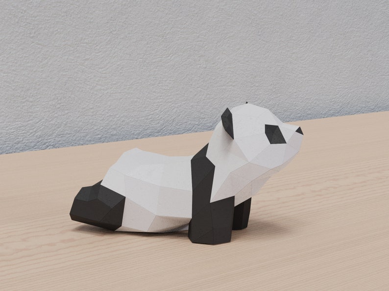 Two Cute Pandas Paper Sculptureprintable PDF - Etsy