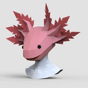 Axolotl Mask Paper Sculpture,printable PDF Template,handmade Animal ...