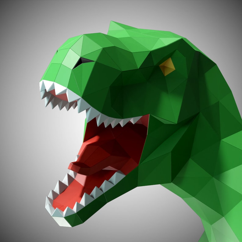 T-rex Ver2 Trophy Paper Model 3D Papercraft Tempalte PDF - Etsy