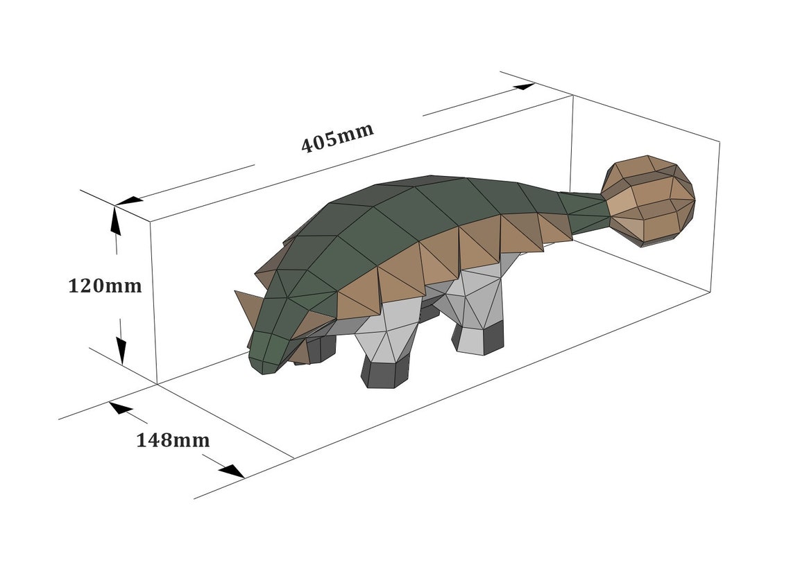 Ankylosaurus Paper Model, 3D Papercraft Template (PDF File) - Etsy