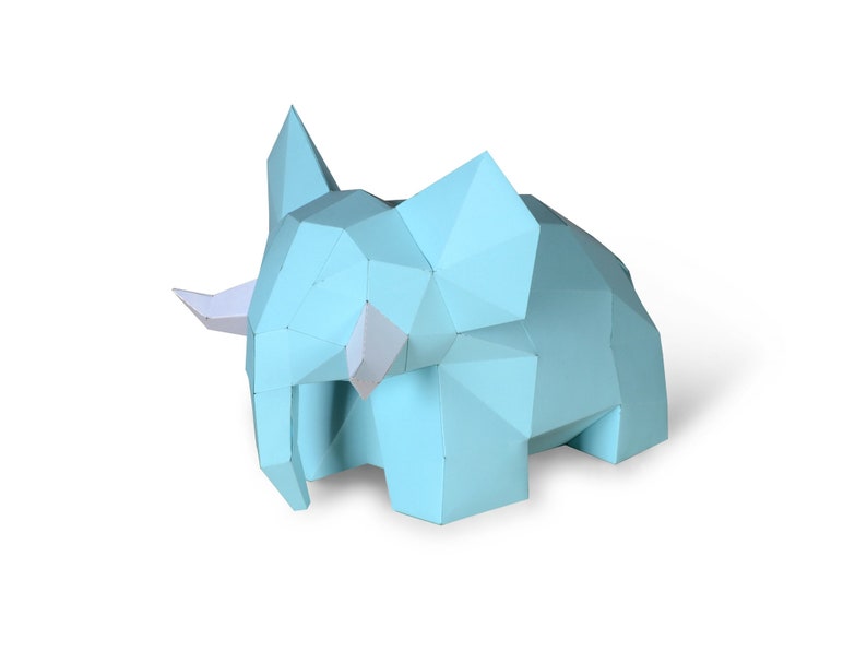 Cute Elephant Paper Model 3D Papercraft Tempalte PDF - Etsy
