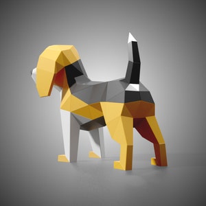 Beagle Paper Sculpture,printable PDF Template,handmade Terriers Dog ...
