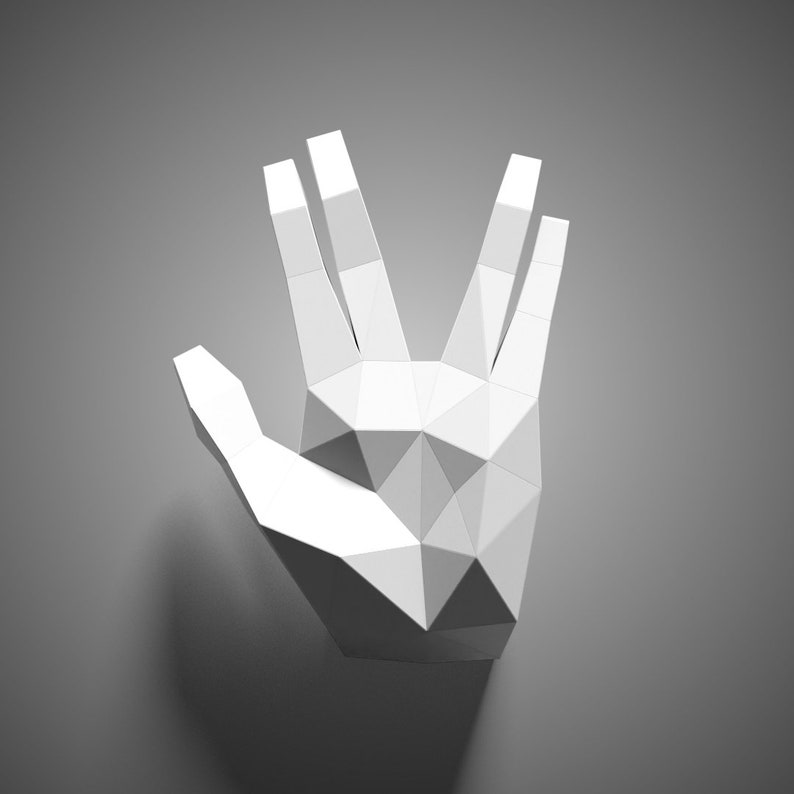 Hand Pose 3 Paper Sculptureprintable PDF Templatehandmade - Etsy