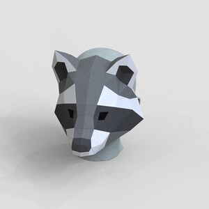 Raccoon and Fox Half Mask 2 in 1 Pack Paper Sculpture,printable PDF ...
