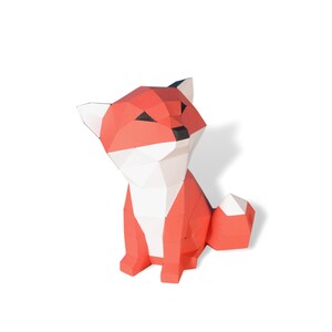 Sitting Fox Paper Model, 3D Papercraft Tempalte, PDF File,instant ...