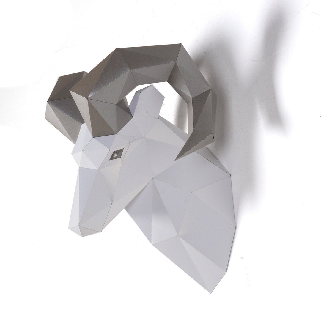 Ram Paper Sculpture, 3D Low Poly Wall Decor (PDF Template) - Etsy