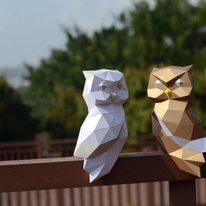 3D Owl Paper Model Template, Low Poly Papercraft (PDF File) - Etsy