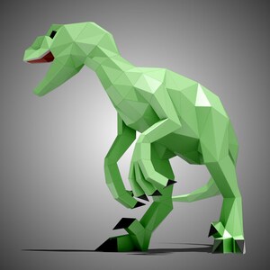 Velociraptor Paper Sculpture, 3D Papercraft Tempalte, PDF File,instant ...