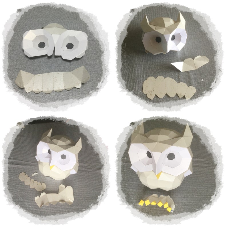 Little Owl Paper Model 3D Papercraft Tempalte PDF - Etsy