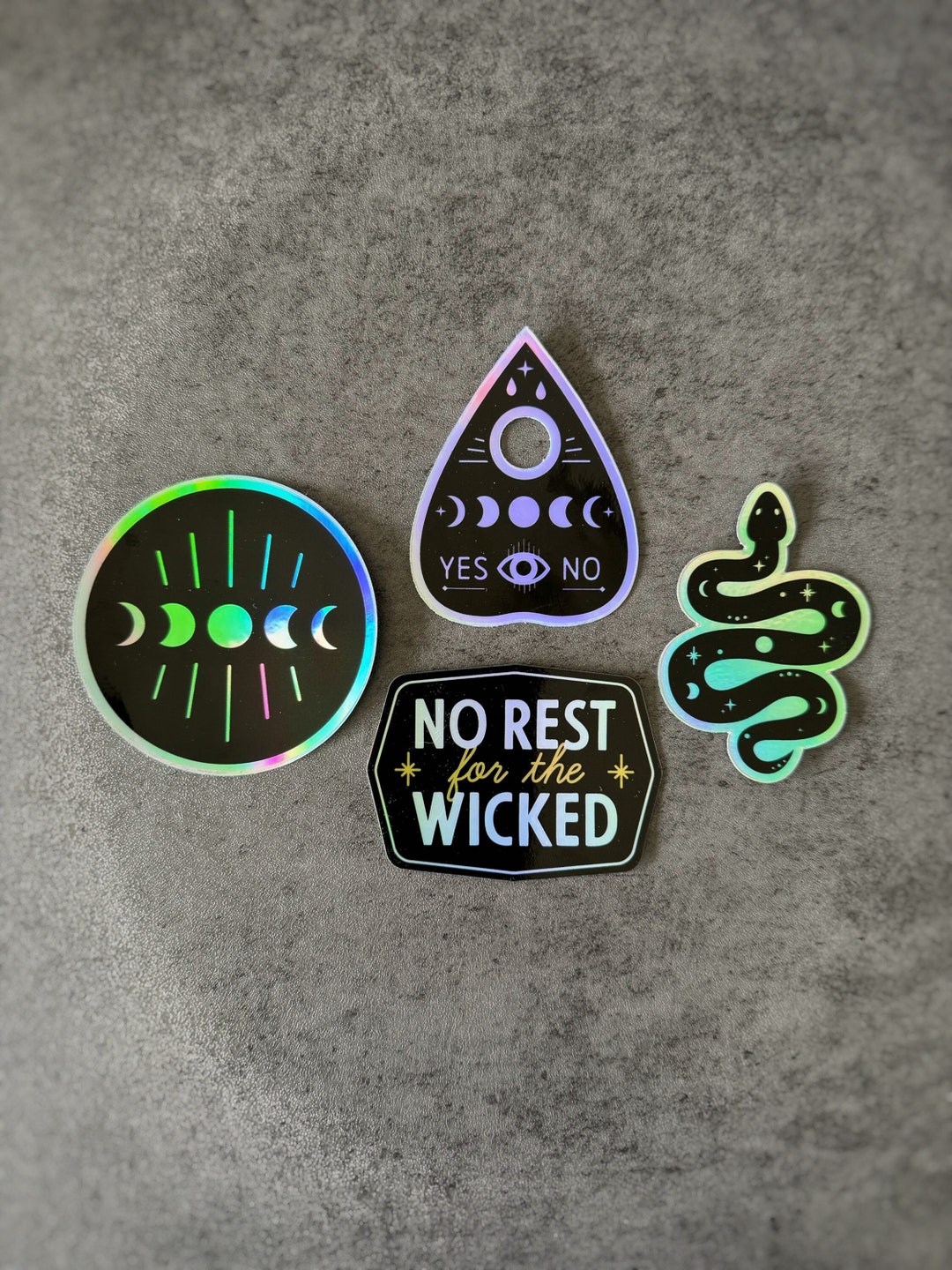 Witchy Sticker Set Holographic Stickers Moon Ouija Snake Goth for ...