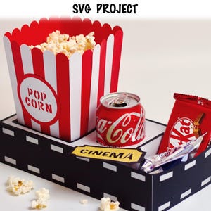 Movie Night Box SVG, Movie Tray Template, Snack Tray, Popcorn, Cutting ...