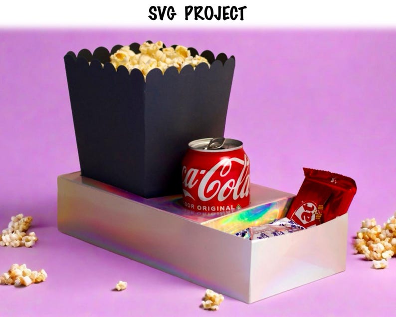 Movie Night Box SVG, Movie Tray Template, Snack Tray, Popcorn, Cutting ...