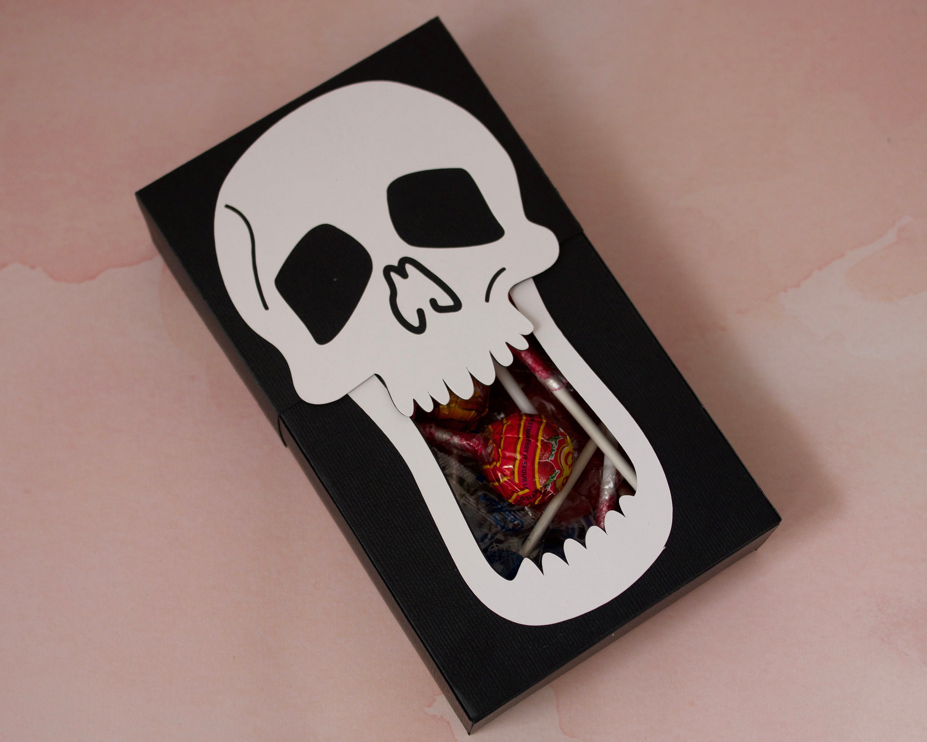 Skull Box SVG, Halloween Candy Box SVG, Cutting Machine Template ...