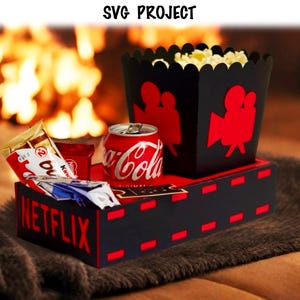 Movie Night Box SVG, Movie Tray Template, Snack Tray, Popcorn, Template ...