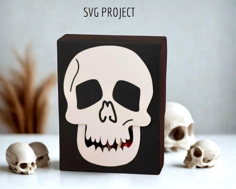 Skull Box SVG, Halloween Candy Box SVG, Cutting Machine Template ...
