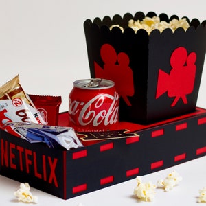Movie Night Box SVG, Movie Tray Template, Snack Tray, Popcorn, Template ...