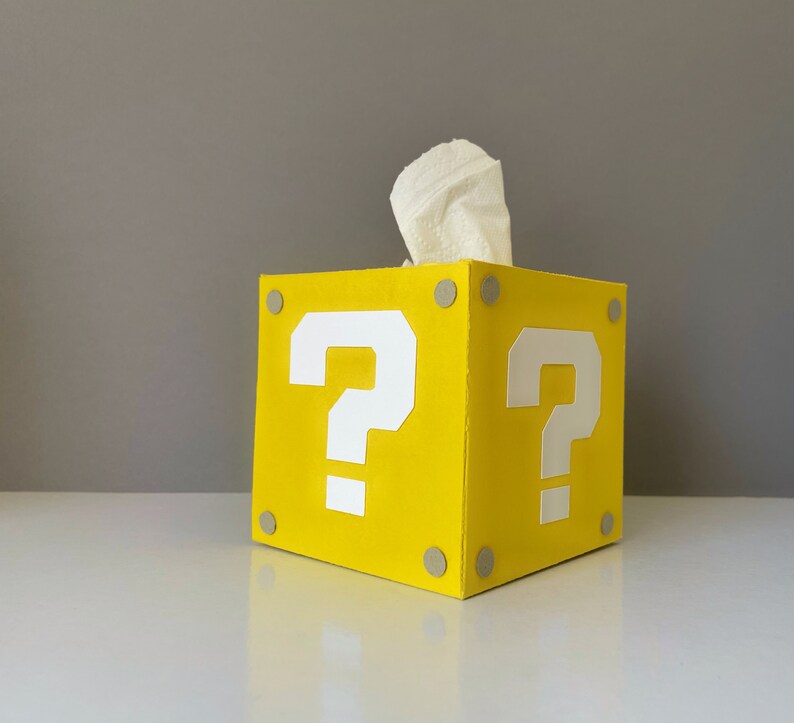 Mario Question Block SVG Tissue Box Pencils Box Cutting - Etsy