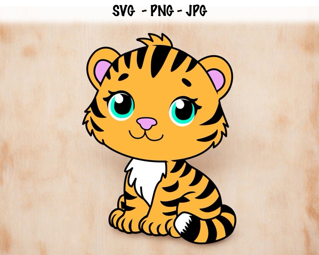 Tiger SVG, Cute Tiger Layered Cut File for Cricut or Silhouette, Wild ...