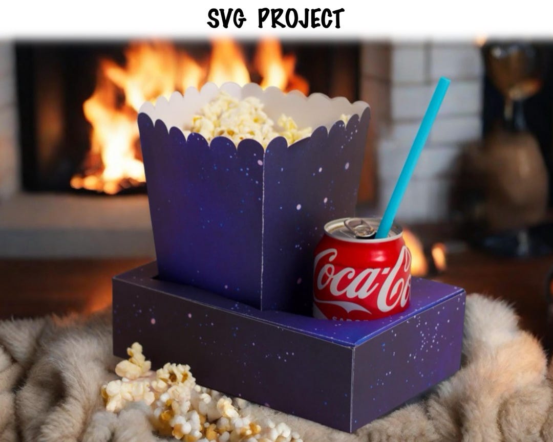 Movie Night Box SVG, Movie Tray Template, Snack Tray, Popcorn, Cutting ...