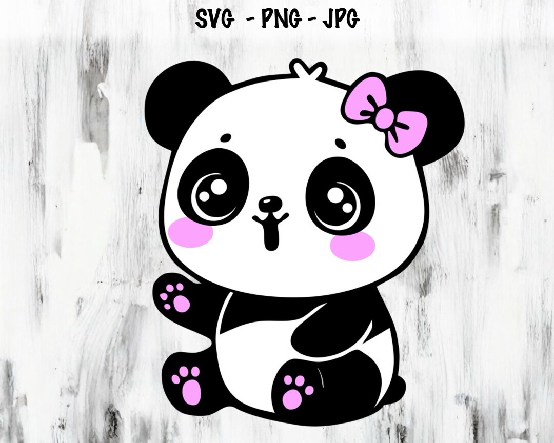 Panda SVG, Cute Panda Layered Cut File for Cricut or Silhouette, Cute ...