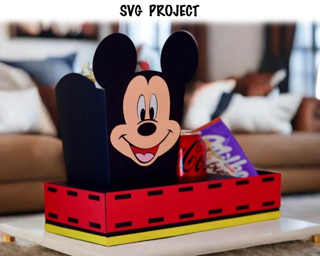 Movie Night Box Mouse SVG, Movie Tray Template, Snack Tray, Popcorn ...