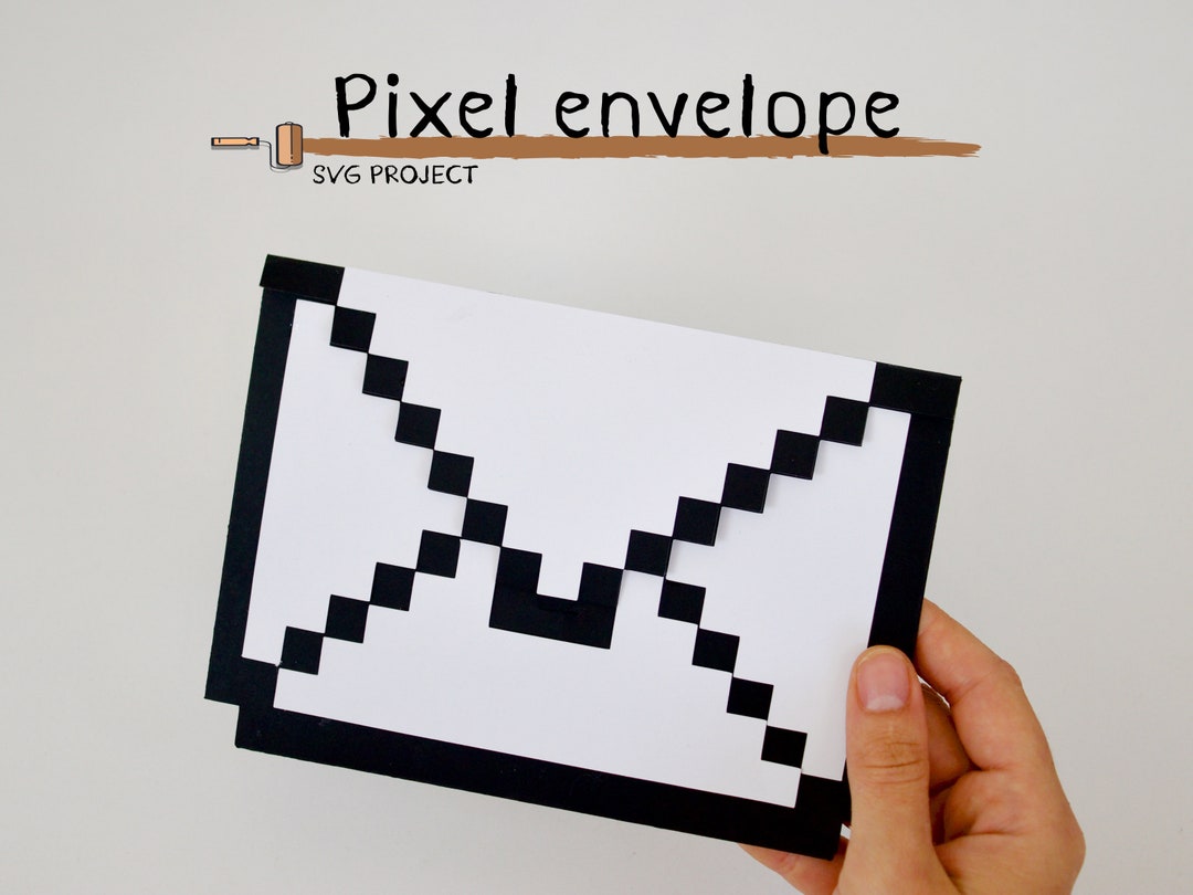Pixel Envelope SVG, Pixeled Gift, Cutting Machine Template, Cricut ...