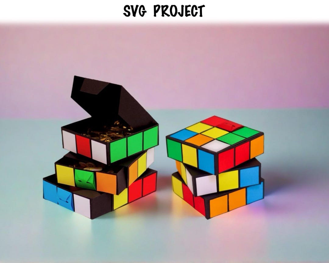 Rotating Rubiks Cube SVG, Tool Organizer, Cutting Machine Template ...