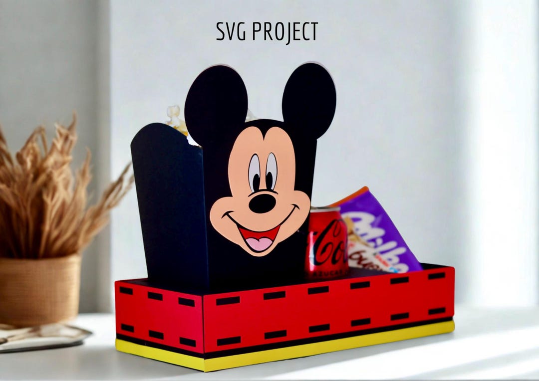 Movie Night Box Mouse SVG, Movie Tray Template, Snack Tray, Popcorn ...