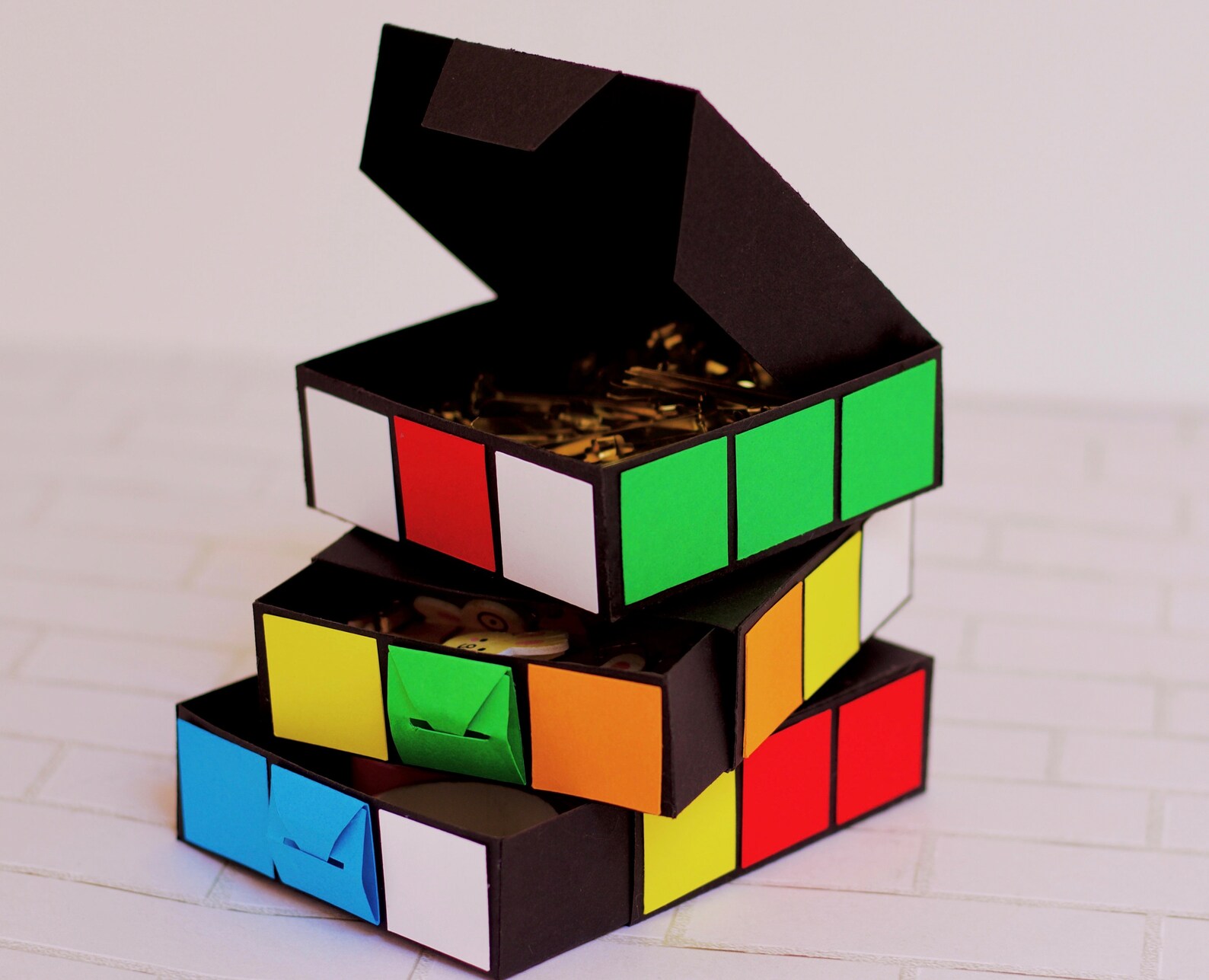 Rotating Rubik’s Cube SVG, Tool Organizer, Cutting Machine Template ...