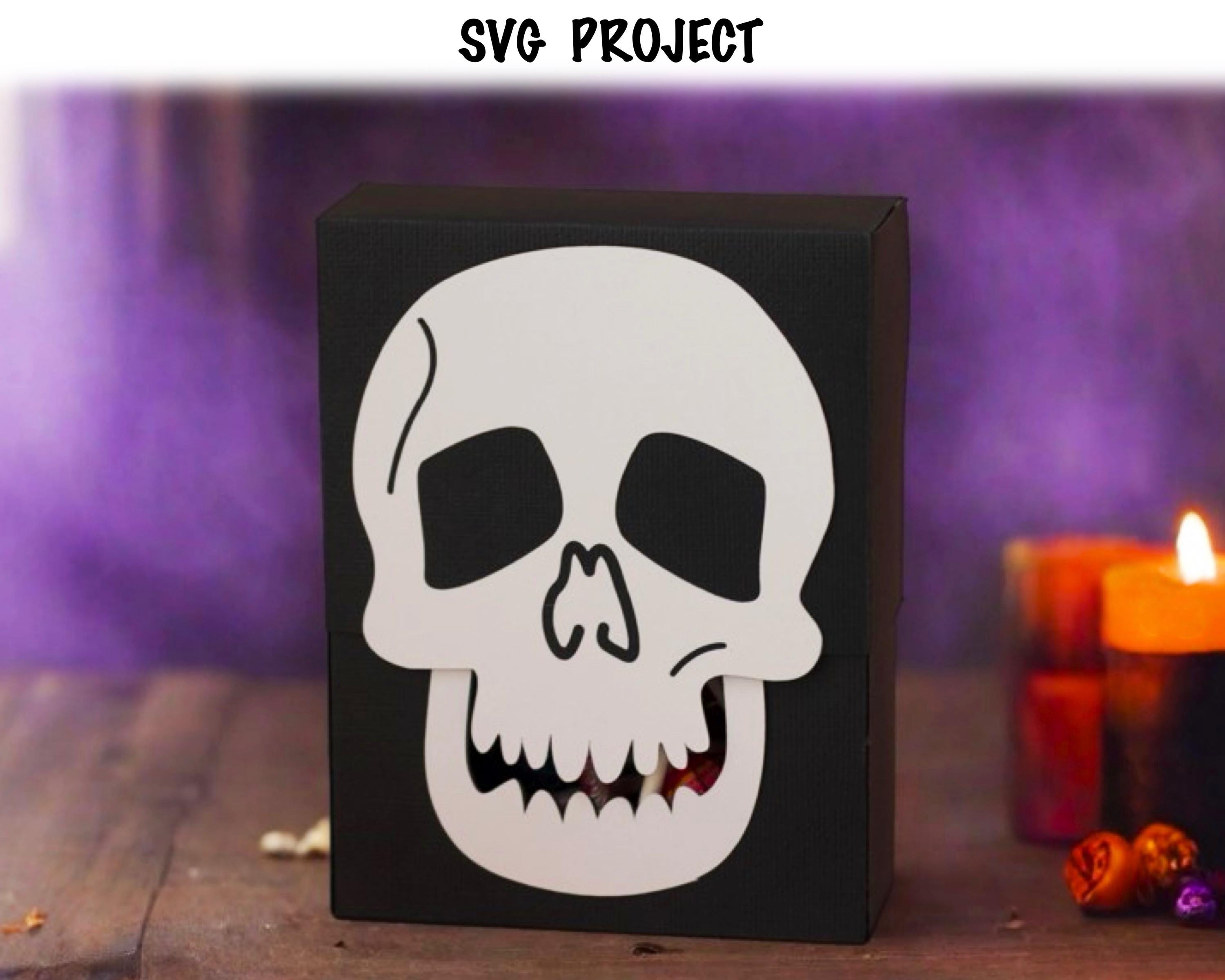 Skull Box SVG, Halloween Candy Box SVG, Cutting Machine Template ...