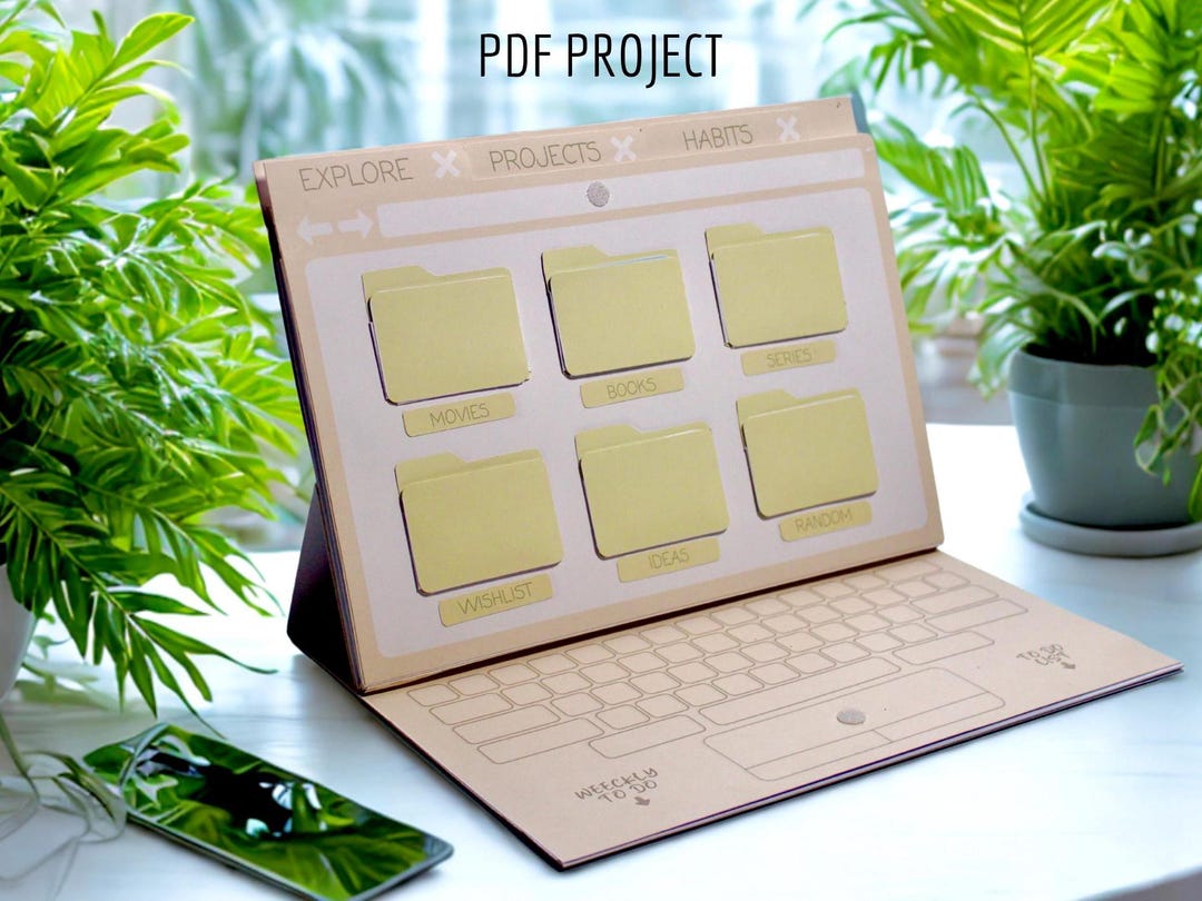 Laptop-inspired Planner Printable, DIY Organizer With Folders & To-do ...