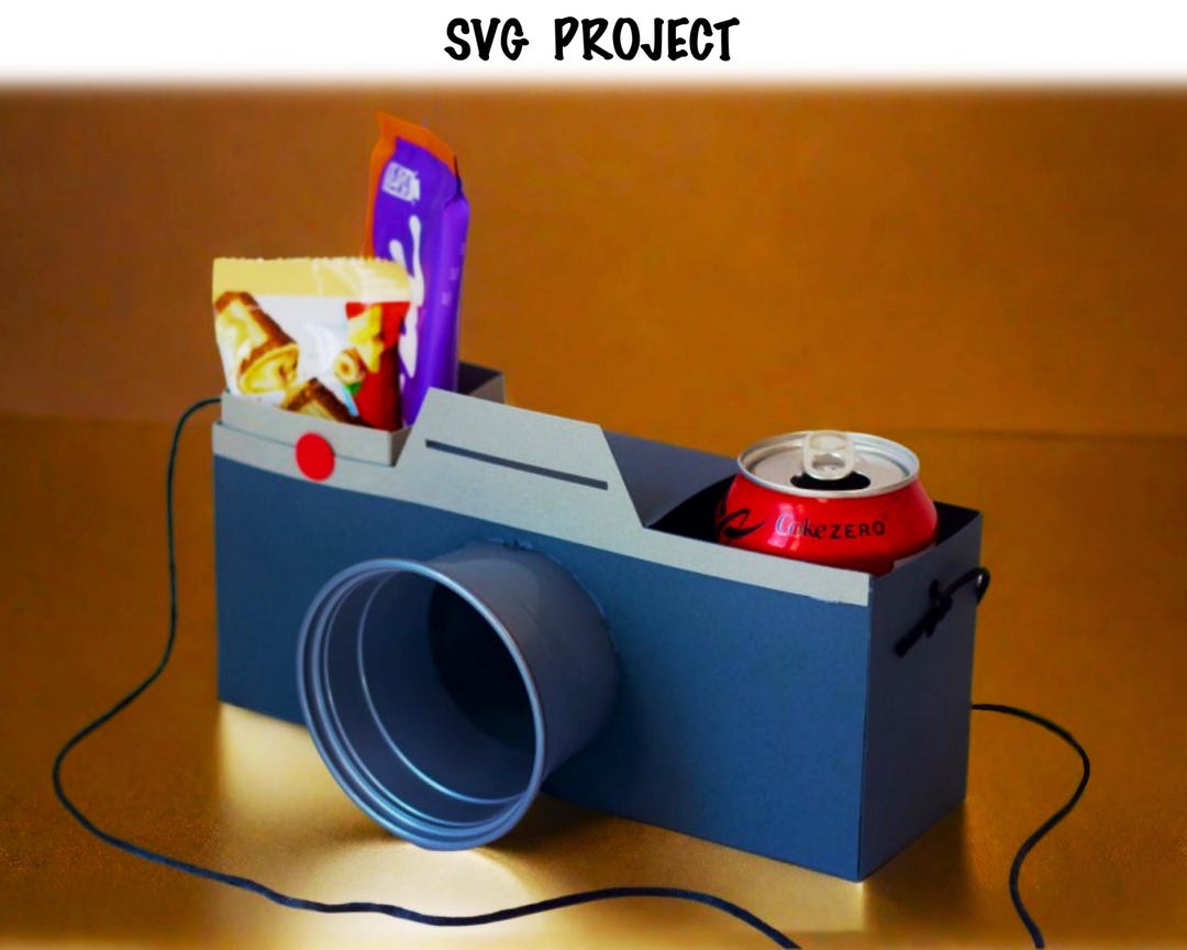 Camera Snack Tray SVG, Cinema Box SVG, Movie Tray Template, Cutting ...